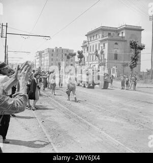 Allied troops of the Fifth Army advance through the suburbs of Rome ...