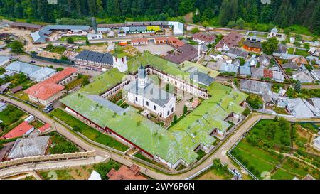 Agapia monastery during a cloudy day in Romania Stock Photo - Alamy