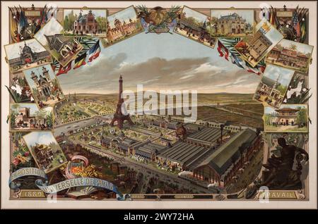 Eiffel Tower, 1889 Exposition Universelle, Paris, France Stock Photo ...