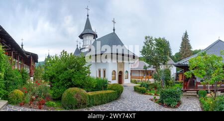 Sihastria monastery during a cloudy day in Romania Stock Photo - Alamy