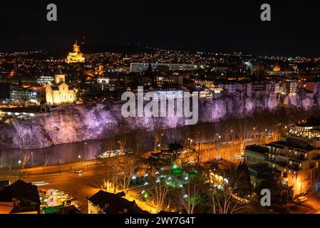 Georgia Tbilisi Cityscape drone Stock Photo - Alamy