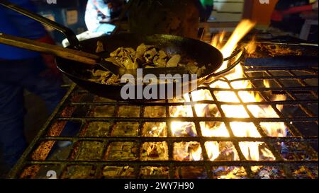 Reindeer meat cooked over high heat during this winter Stock Photo - Alamy