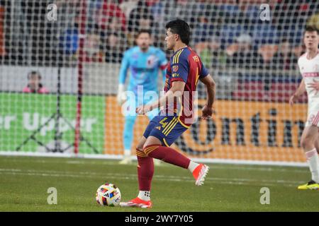 March 30. 2024: Real Salt Lake midfielder Emeka Eneli (14) in action ...