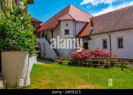 Courtyard of Turjak castle in Slovenia Stock Photo - Alamy