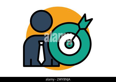 objective icon. people with target. icon related to action plan ...