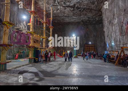 Praid, Romania, August 16, 2023: People are relaxing inside of the ...