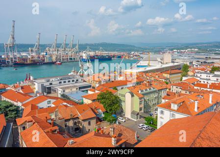 Koper, Slovenia, 23 June 2023: Aerial view of Port of Koper in Slovenia ...