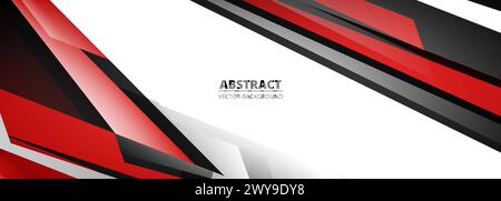 Vector abstract sport background with red, black and white geometric ...