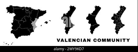 map of Valencian Community autonomous community of Spain and location ...