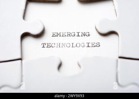 Emerging technologies text written with a typewriter Stock Photo - Alamy