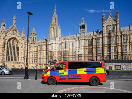 Red Metropolitan Police van, the van of the armed officers of the ...