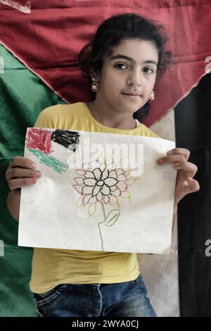 Palestinian kids from school showing their vision of Palestine during a ...