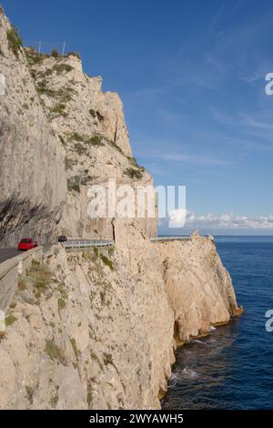 The stunning high altitude cliffside road along the coastline of ...