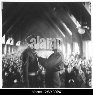 51 HIGHLAND DIVISION INVESTITURE - Original wartime caption: CSM W.R.E ...