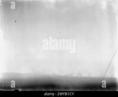 A British motor machine gun battery leaving camp in answer to a signal ...