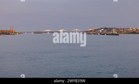 New Europe Bridge Podul Calafat Vidin Over River Danube Conecting ...
