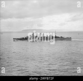 HMS Devonshire is underway, operating as a Royal Navy warship at sea ...