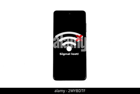 Cellular Problems Concepts. Smartphone with No Service icon on screen ...