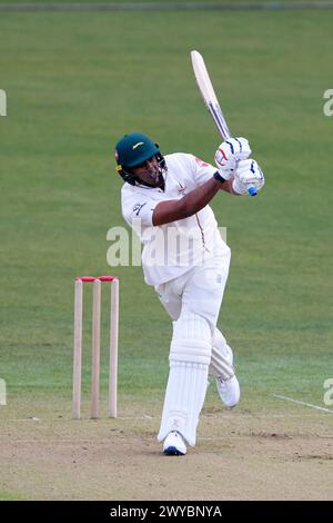 Leicestershire's Rishi Patel batting during day one of the Vitality ...