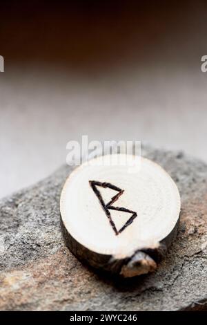 Berkan rune. Wood burning. Rune of feminine strength and fertility ...
