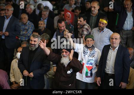 Iranian worshippers chant slogans during Friday prayers ceremony at the ...