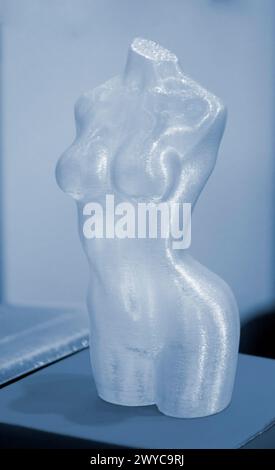 Woman body printed on 3D printer. Woman figure shaped object created 3D ...