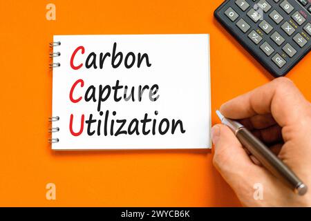 CCU Carbon capture utilization symbol. Concept words CCU Carbon capture ...
