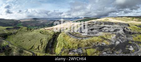 Aerial view of the Upper Swansea Valley in South Wales UK Stock Photo ...