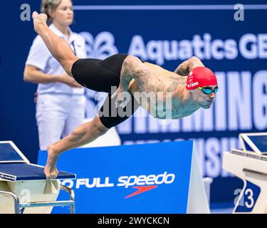Jacob Peters during the Men's 100m Butterfly on day four of the ...