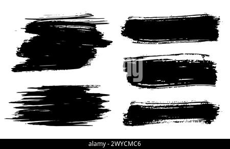 Brush strokes vector. Rectangular painted objects Stock Vector Image ...
