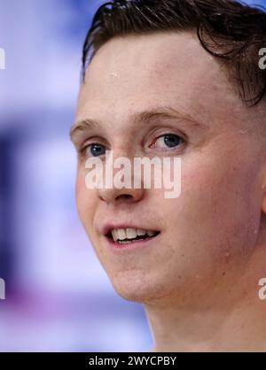 Joe Litchfield after swimming in the Men's 100m Butterfly final on day ...