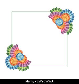 Multicolored fiesta flowers. Hand drawn isolated watercolor clipart ...