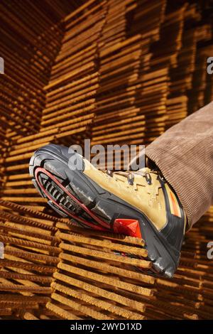 Safety boot, corrugated iron for formwork, housing construction Stock ...