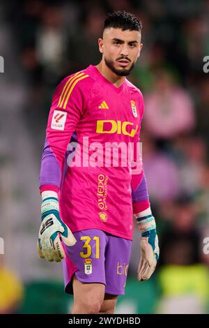 Leo Roman of Real Oviedo looks on during the LaLiga Hypermotion match ...