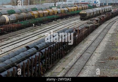 Freight trains. Irun. Guipúzcoa (Spanish-French border Stock Photo - Alamy