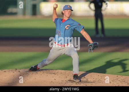 Clearwater Threshers pitcher Jake Eddington (28) during an MiLB Florida ...