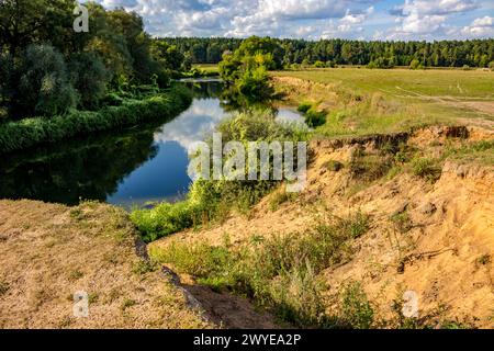 A precipitous sandy beach on the Protva River, Russia Stock Photo - Alamy