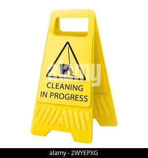 Cleaning in progress warning sign. Notice signs and symbols Stock ...