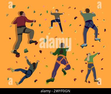 Bouldering isolated cartoon vector illustration Stock Vector Image ...