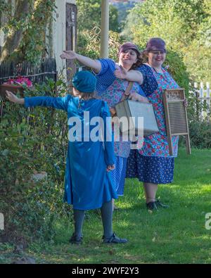 Pashy Pops singers at Dunster Railway Station, Dunster, Somerset ...
