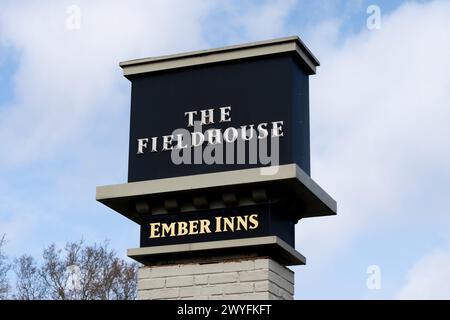 The Fieldhouse pub sign, Solihull, West Midlands, England, UK Stock ...