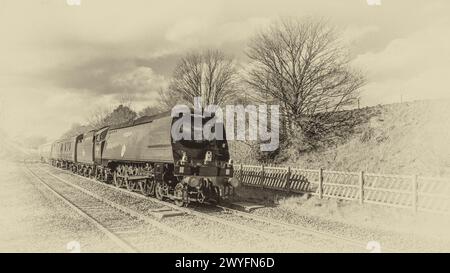 Tangmere steam locomotive passing through Long Preston on 2nd September ...