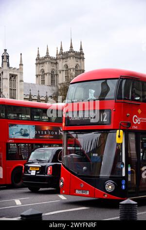 A new route master red london bus displays an advert for Disney's ...