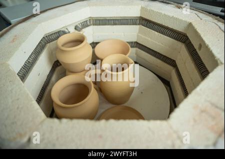 Ceramic dishes in a special kiln. School of Ceramics Stock Photo - Alamy