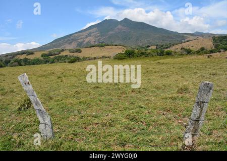 Field and fence at the base of volcano in Costa Rica Stock Photo - Alamy