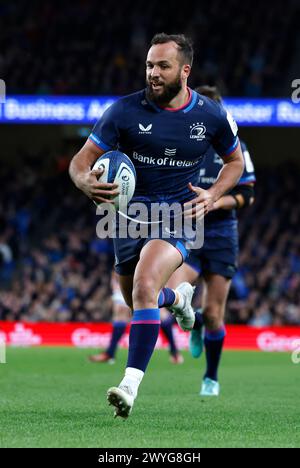 Leinster's Jamison Gibson-Park scores their side's sixth try of the ...