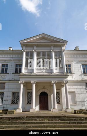 Palace in Falenty, Poland. Early Baroque building with towers and ...