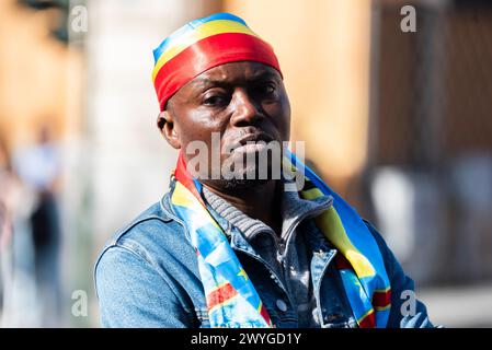 The Congo flag Stock Photo - Alamy