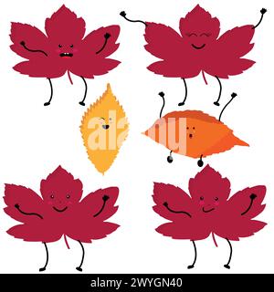 Yellow autumn leaves in with mascot call me Stock Vector Image & Art ...