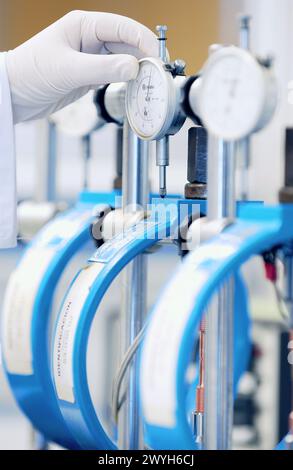 Mechanical traction test, mechanical characterization laboratory Stock ...